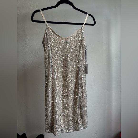1. State | Dresses | State Sparkling Sequin Silver Dress | Poshmark